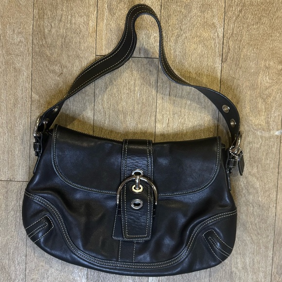 Coach | Bags | Coach Soho Leather Shoulder Hobo Bag Black | Poshmark